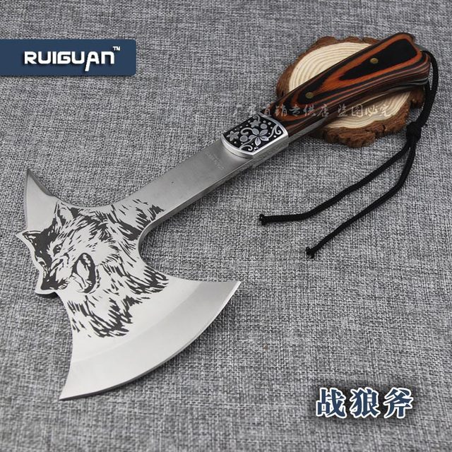War wolf ax, hammer ax, outdoor camping fire ax, engineer combat ax ...