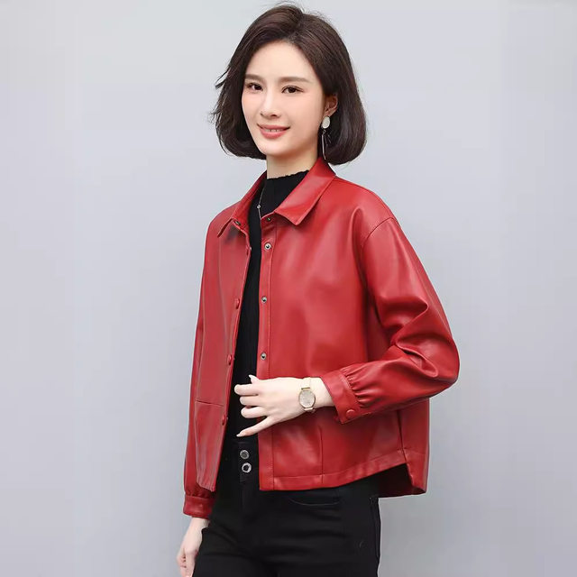 Retro style small leather jacket for women 2025 spring and autumn new ...