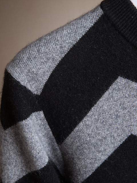 Wave pattern thickened warm cashmere sweater men 100 pure cashmere ...