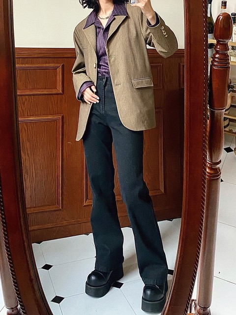 Chemistry girl modern pants black retro jeans women's spring 2025 new ...