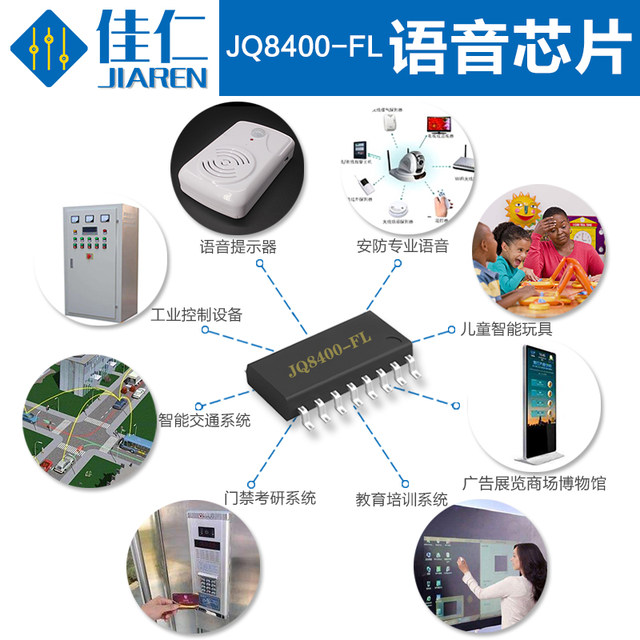 Voice chip serial control USB chip mp3 chip voice recognition module mp3 sound quality jq8400-fl