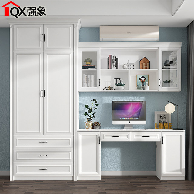 Wardrobe desk bookshelf combination desktop computer desk integrated ...