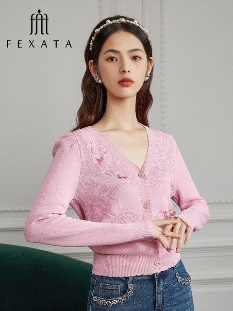 FEXATA Figs Short Waiger 2025 Spring New Products Retro Gorgeous Sweet ...