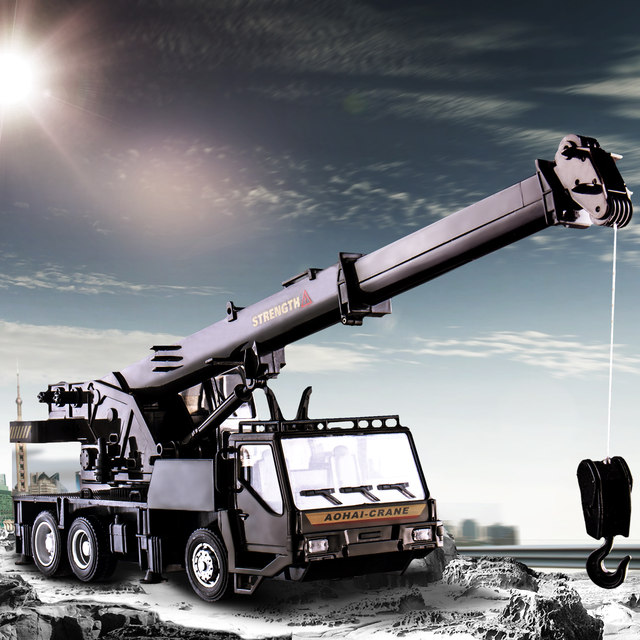 New black alloy remote control crane toy crane crane model engineering ...