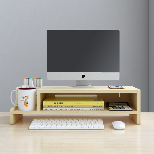 Desk computer elevated shelf double layer with pen holder desktop ...