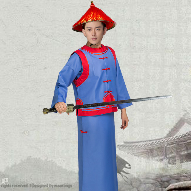In ancient costumes of Qing Dynasty, soldiers, yamen runners and ...