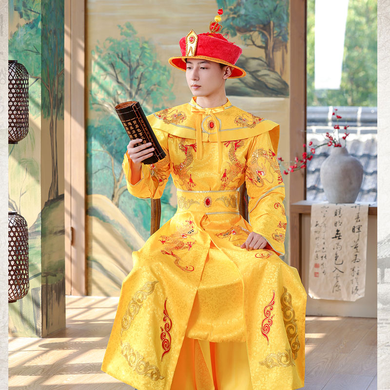 Qing Dynasty Ancient Costume Emperor Dragon Robe Qianlong Kangxi Yongzheng Jiaqing Clothes Adult ...