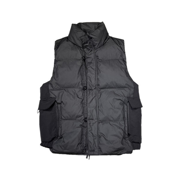 Floating Japanese casual worker cotton vest Men's winter loose stand ...