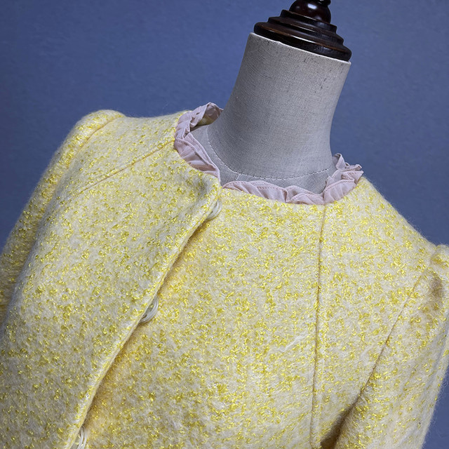 Xiaoxiangfeng pink woolen short coat for women 2024 autumn and winter ...