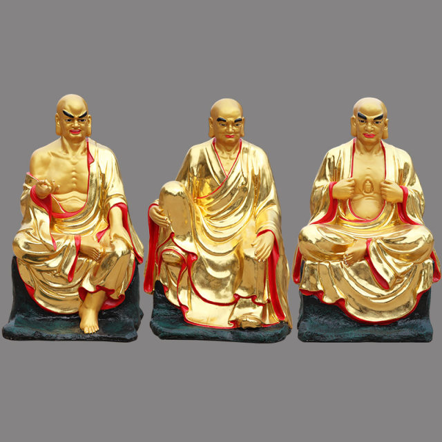 Temple Eighteen Luo Han statues 18 Luohan statue of glass fiber ...