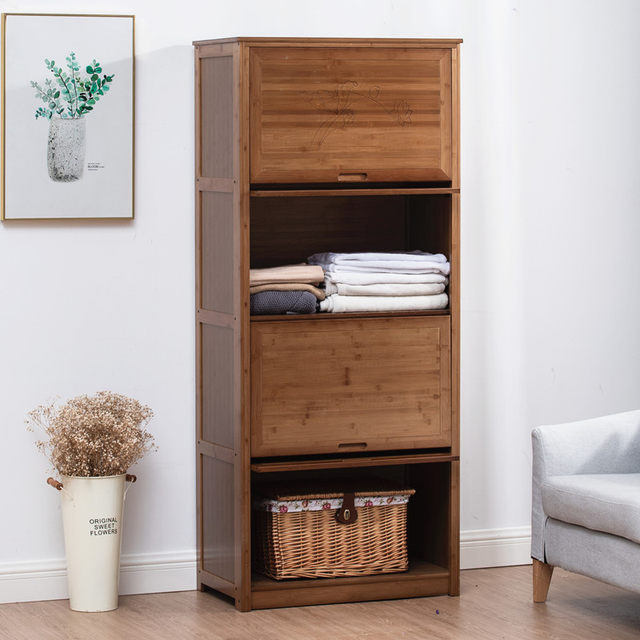 Solid wood bucket cabinet locker bedroom drawer storage cabinet ...