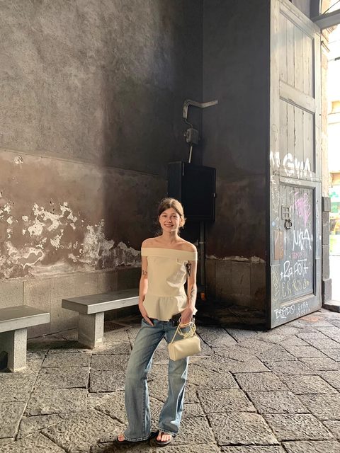 KERNEL COSMOS Sicily Love Letter Vacation Style One-Shoulder Waist ...