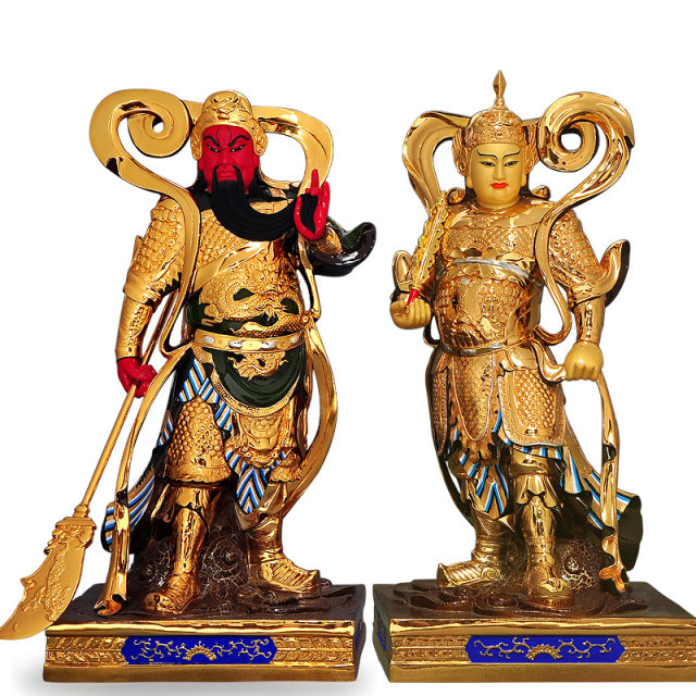 Taiwan all-gilt bronze Wei Tuo Bodhisattva statue Wei Tuo Jialan Buddha ...