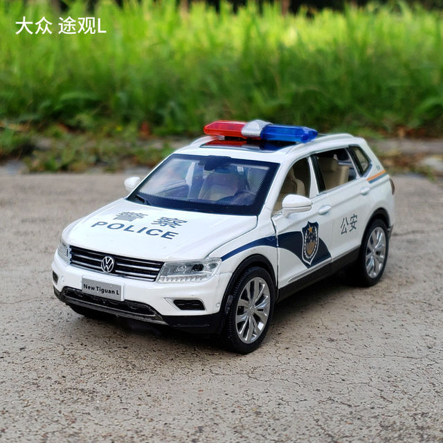 1:32 Tiguan L alloy off-road vehicle imitates real police car model ...