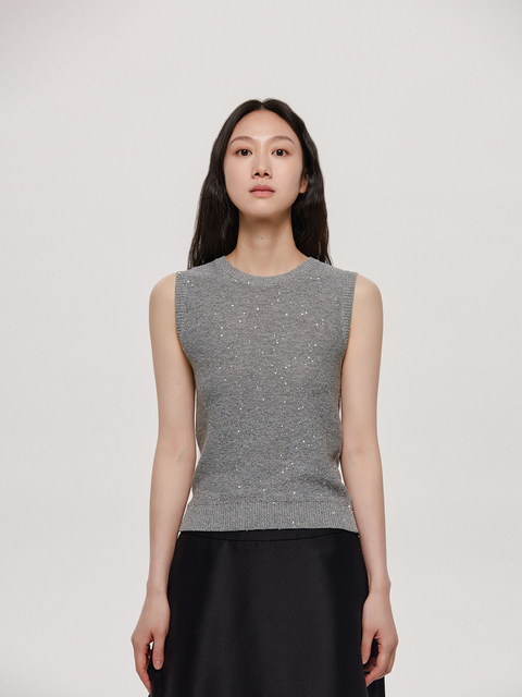 Lin Qiaozhi 2024 Spring and Summer New Product Niche Designer Brand Women's Sleeveless Thin T ...