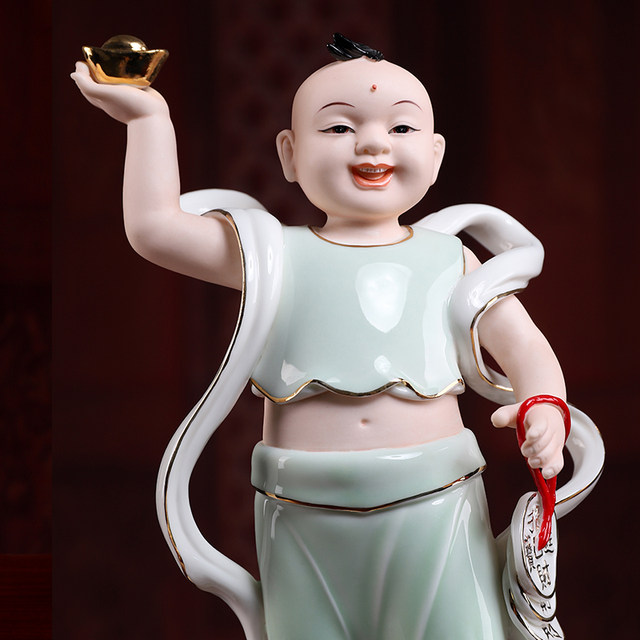 Dai Yutang Ceramics Shanci Lady Dragon Girl a pair of Buddha statues ...