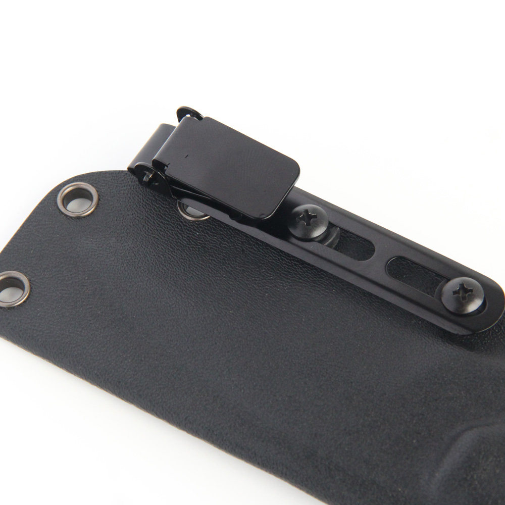 Qinggear Black Steel Knife Sheath - Long Double Groove Removable K ...