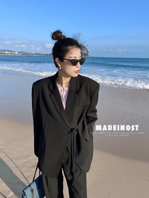 OSA 2022 spring new minimalist style small suit oversize niche design loose top suit jacket