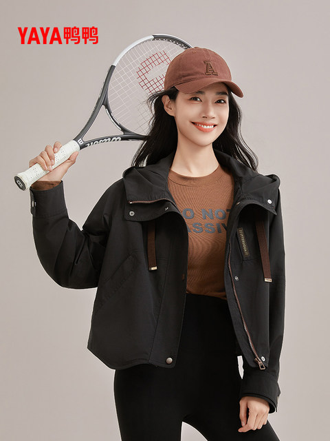 Yaya 2024 season new women's tops fashionable casual loose short hooded light jacket J