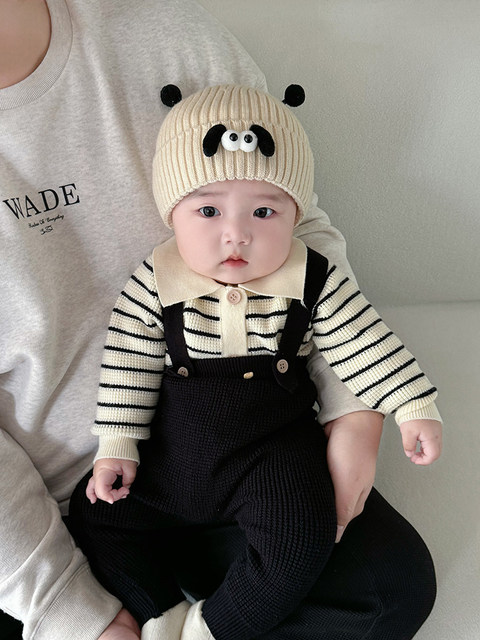 Baby hat in autumn and winter cute knitted wool caps, warm newborn baby ...