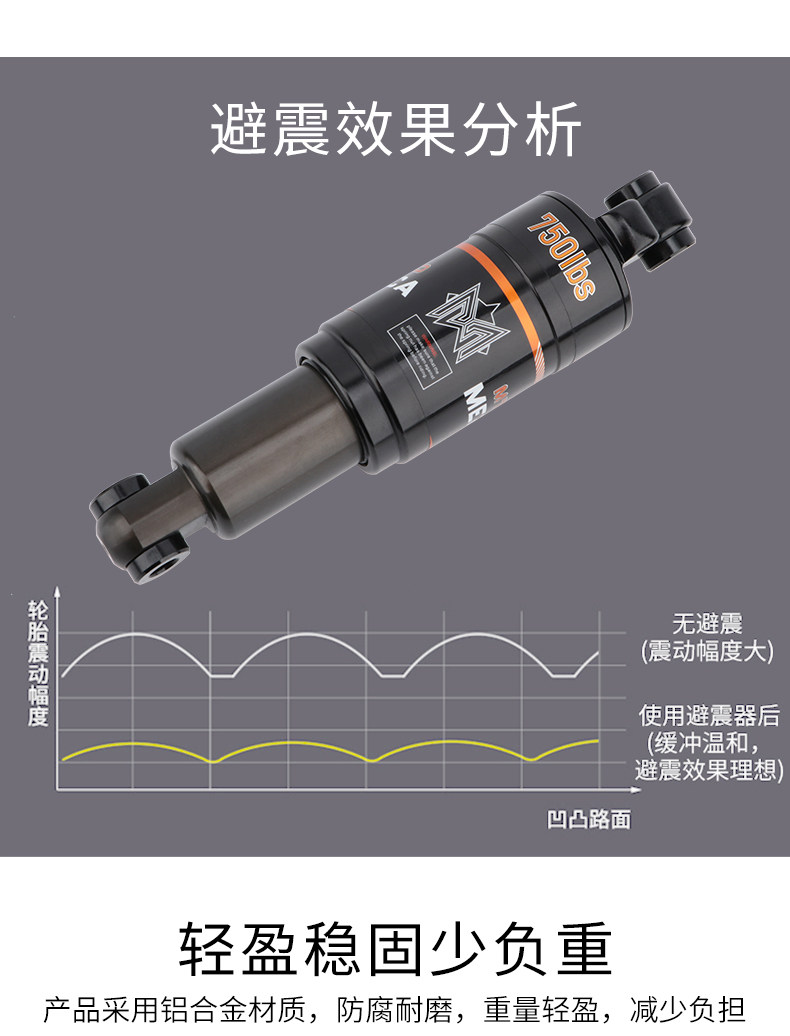 Shock absorbers - New 125mm 850 lbs (du bushing easy to install) | Meroca