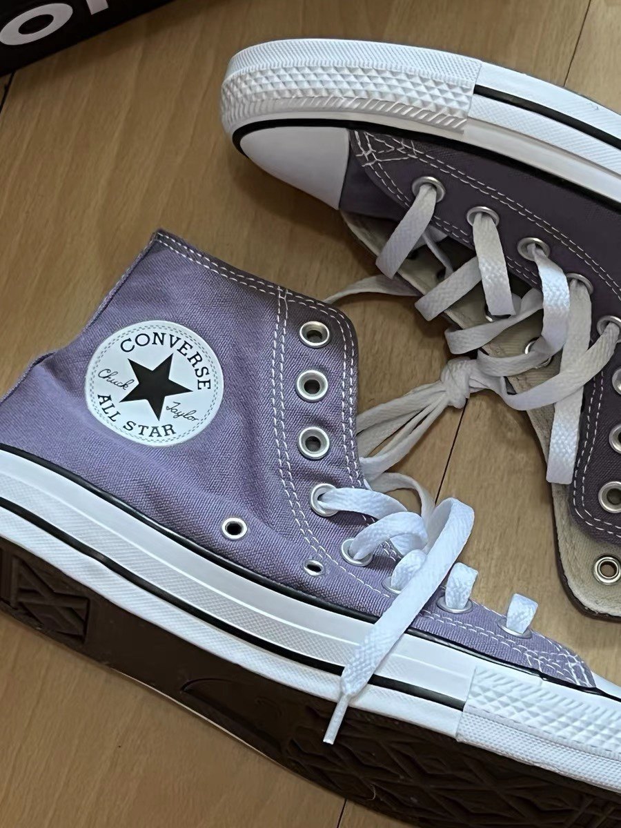 Genuine Converse AllStar gray purple high-top men's and women's casual ...