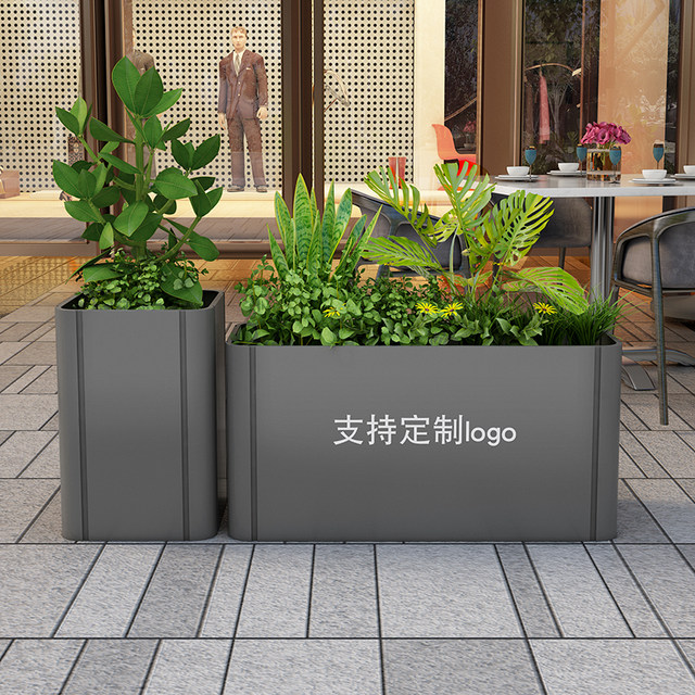 Customized stainless steel iron flower box outdoor flower bed simple ...