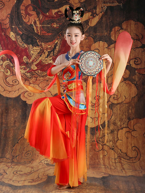 Children's Dunhuang dance costumes, Feitian music drums, classical ...