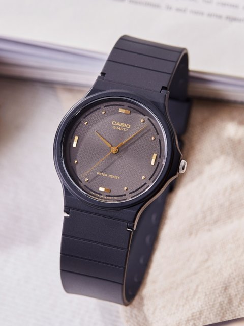 Casio Watch for Men Casio Popular Small Black Watch Minimalist Resin Band Quartz Men's Watch Mq ...