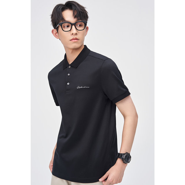 [Mulberry Silk] Septwolves Ice Silk POLO shirt short-sleeved men's ...