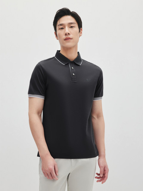 Septwolves Silk Cotton Double-Sided Pique Short-Sleeve Men's Polo Shirt ...