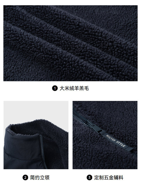 【Imitation Lamb Wool】Septwolves Warm Thick Stand Collar Double-Sided ...