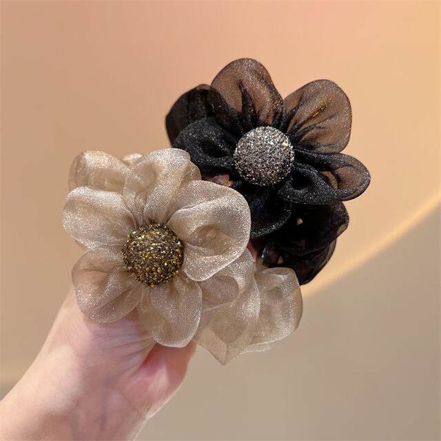 Fashion niche sun flower hair band organza elegant temperament simple ...