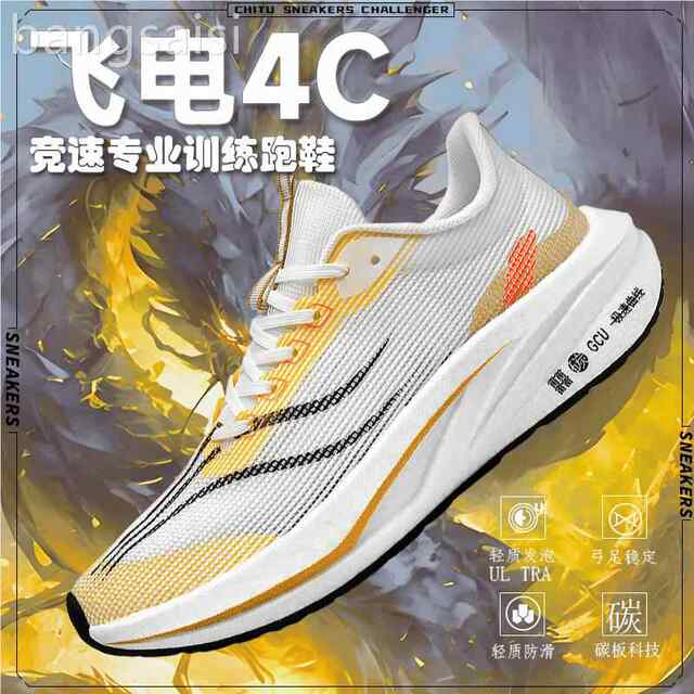 Flying Electric 4C Running Shoes Men's Professional Lightweight Carbon ...