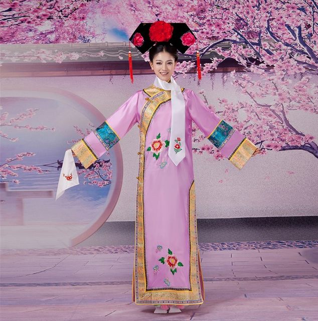 Qing Dynasty Gege clothing costume court costume autumn Manchu clothing ...