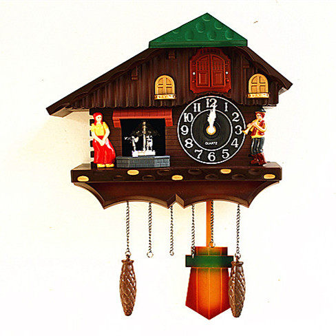 Cuckoo wall clock doll pastoral living room wall clock cuckoo clock ...