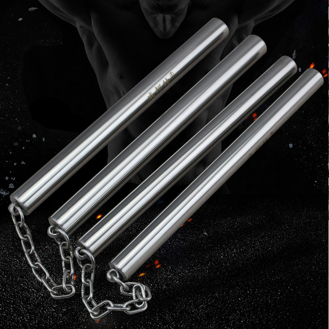 Nunchuck stainless steel nunchaku practical self-defense practice stick ...