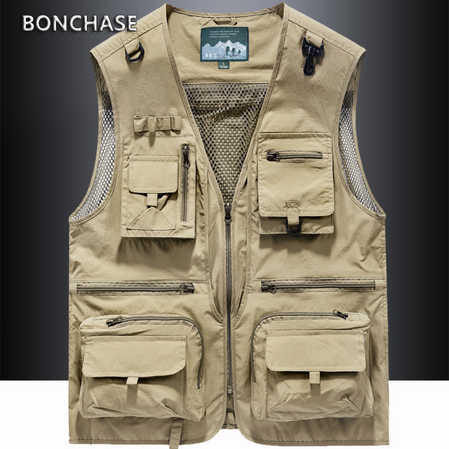 Vest men's spring and autumn outdoor workwear photography loose vest ...