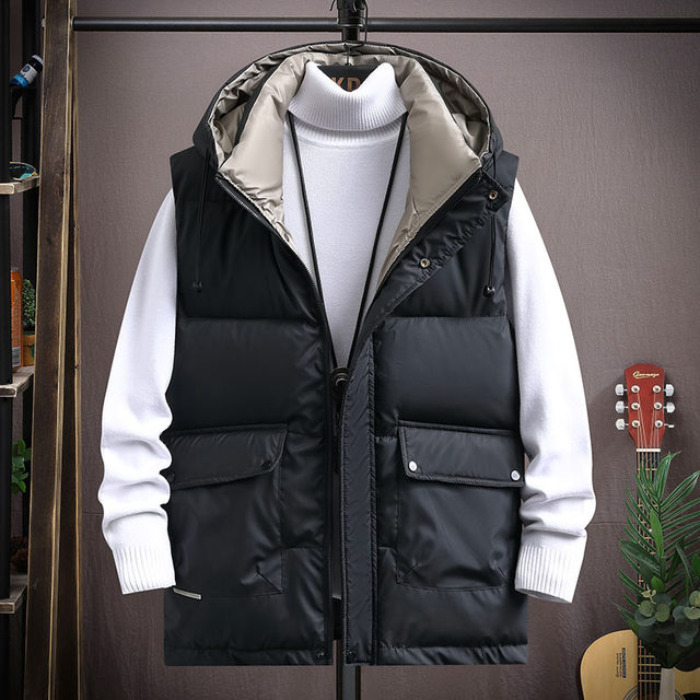Vetener men's autumn and winter Korean version of the trend handsome and warm vest thickened ...