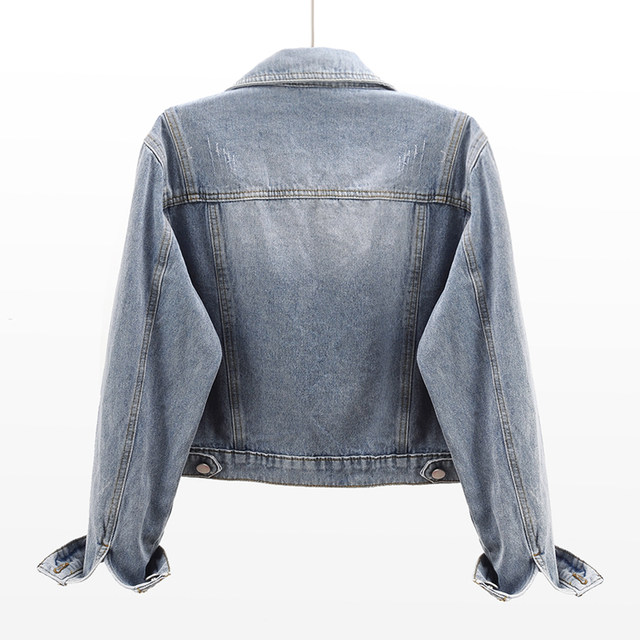 Tide brand cloth sticker denim outer set female short 2023 spring and ...