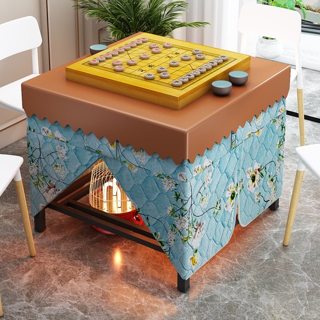 Baked fire table Furnishing square coffee table in winter ...