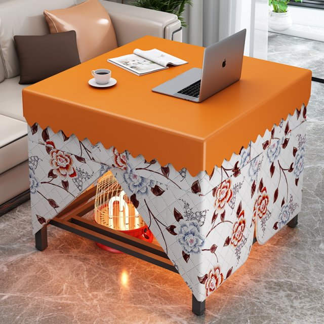 Baked fire table Furnishing square coffee table in winter ...