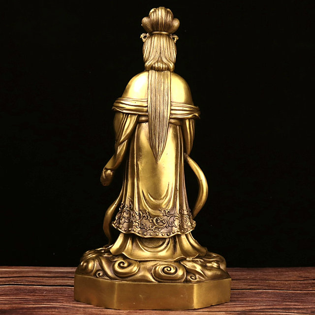 Seiko large pure copper Bixia Yuanjun statue Taishan old lady standing ...