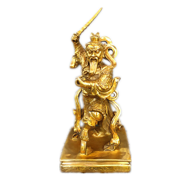 Pure brass three-eyed king Tianjun statue large Wang Lingguan bronze ...