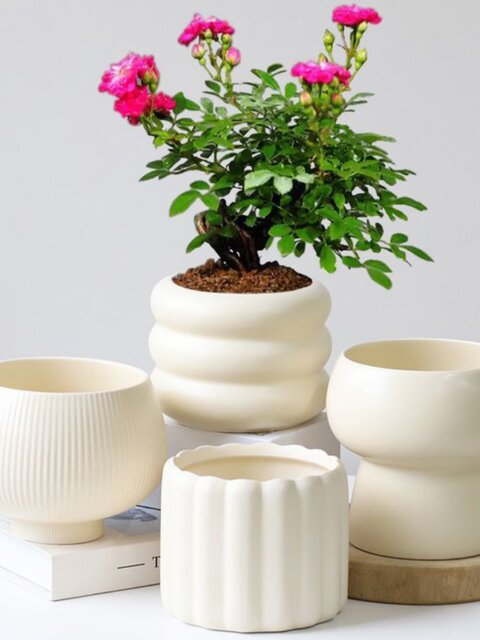 Simple Ins style ceramic flower pot Nordic household delivery tray ...