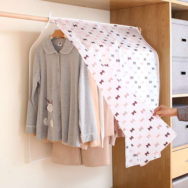 Clothes dust cover cloth hanging transparent wardrobe cover suit cover ...