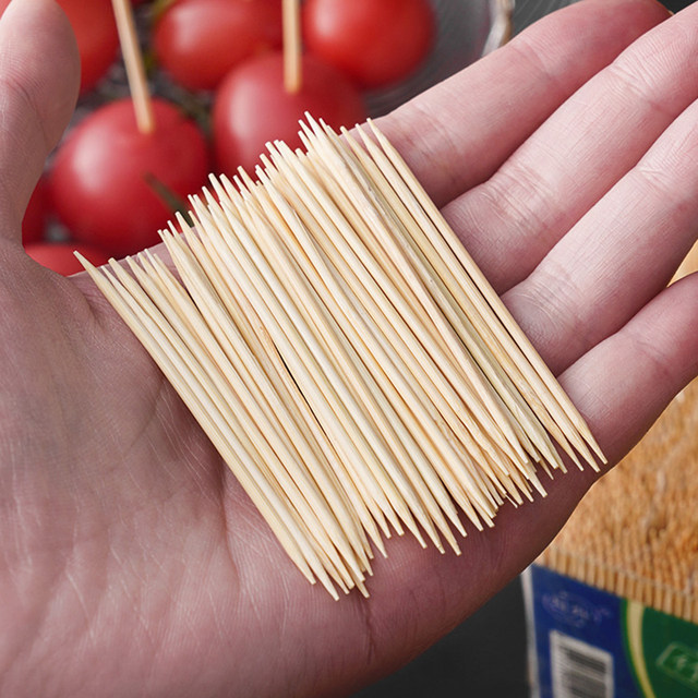 3600 bamboo toothpicks, disposable double-tip ultra-fine toothpick tube ...