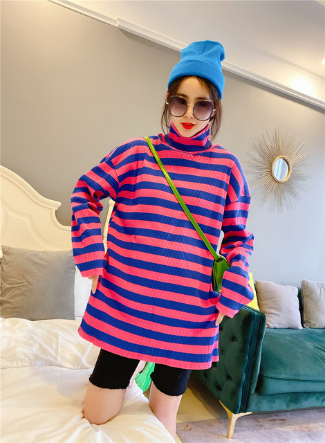 European station pure cotton autumn and winter versatile high -necked t ...