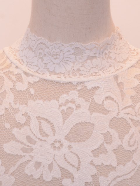 Lace lace collar base shirt black and white mesh lace shirt women's ...