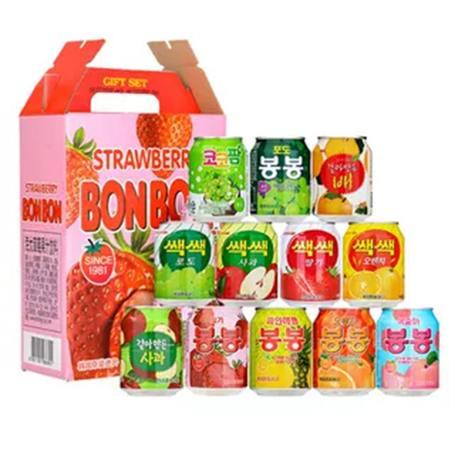 12 cans of Korean imported pulp drink full box net red Lotte LOTTE ...